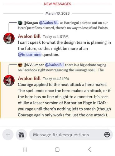 Courage Spell Duration Question -- SOLVED | HeroQuest