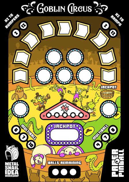 News 2019: Paper Pinball: Goblin Circus | Juegos Roll & Write | RPGGeek
