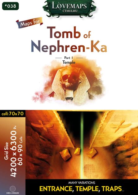 Cthulhu Maps 038: Tomb of Nephren-Ka Part 1: Temple | RPG Item | RPGGeek