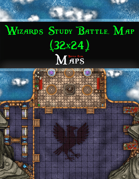 Wizard's Study Battle Map (32x24) | RPG Item | RPGGeek
