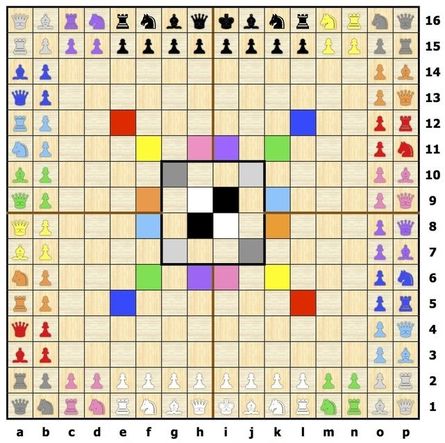Games played on a 16×16 grid