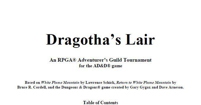 Dragotha's Lair | RPG Item | RPGGeek
