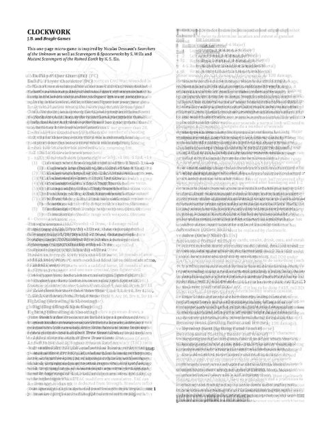 Clockwork | RPG Item | RPGGeek