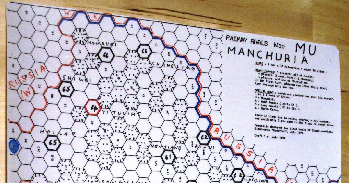 Railway Rivals Map MU: Manchuria | Board Game | BoardGameGeek