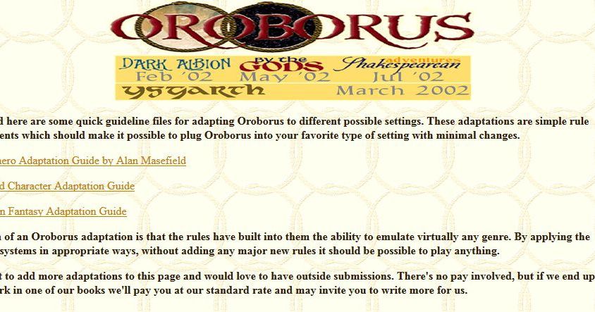 Oroborus Adaptations | RPG Item | RPGGeek