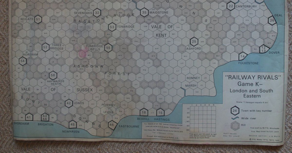 Railway Rivals Map K: London and South Eastern | Board Game | BoardGameGeek