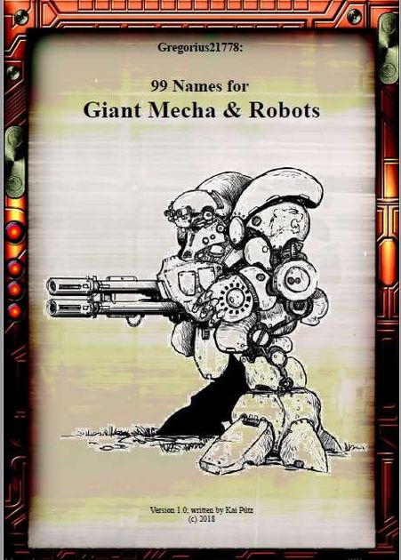 99 Names for Giant Mecha & Robots | RPG Item | RPGGeek