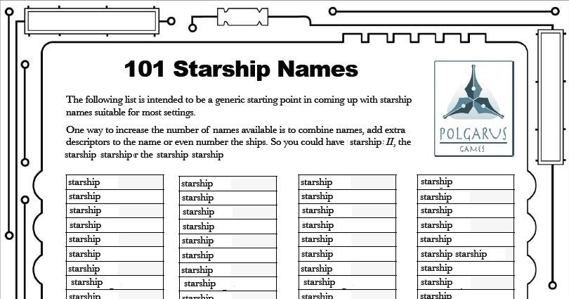 spaceship names