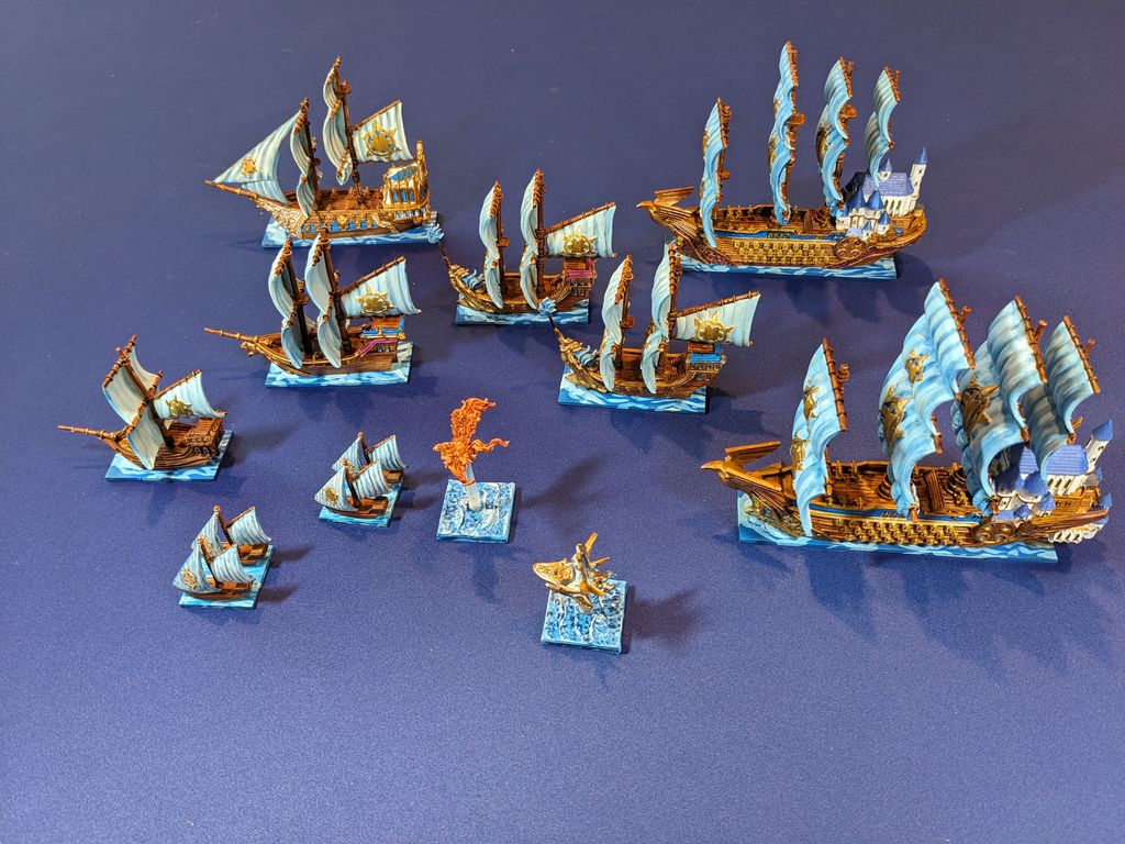 My painted complete Basilean and Orcs fleets | Armada: Two Player ...