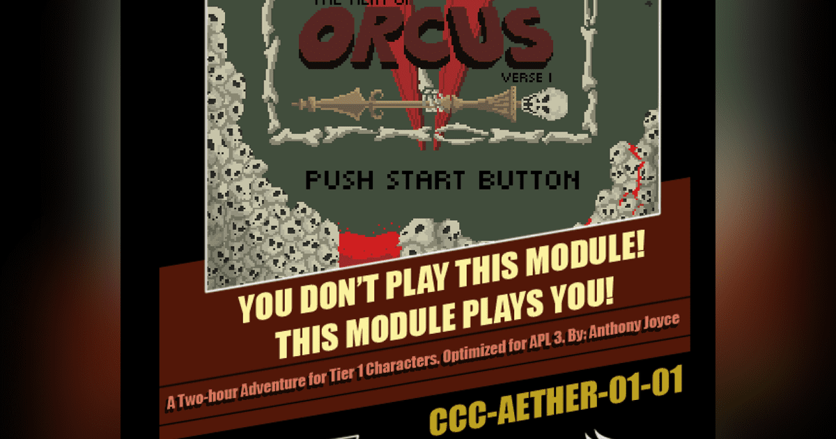 CCC-AETHER-01-01: The Heir of Orcus: Verse I | RPG Item | BoardGameGeek