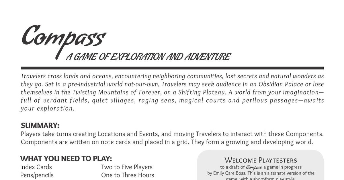 Compass | RPG Item | RPGGeek