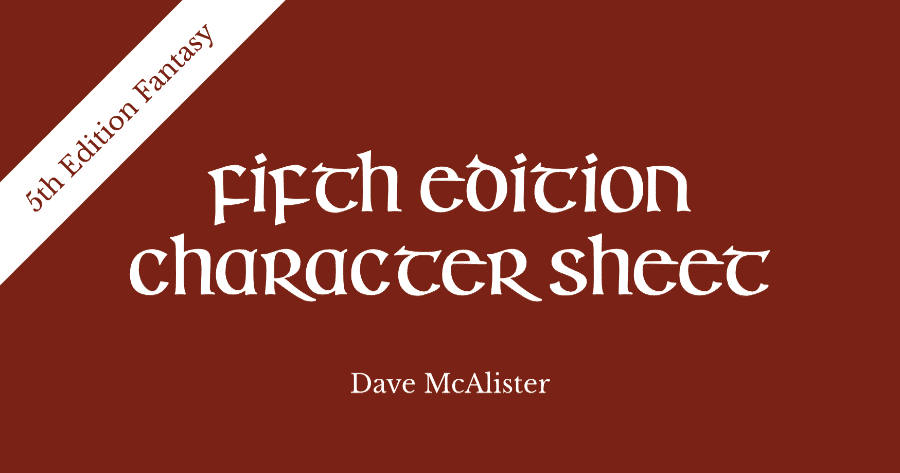 Fifth Edition Character Sheet | RPG Item | RPGGeek