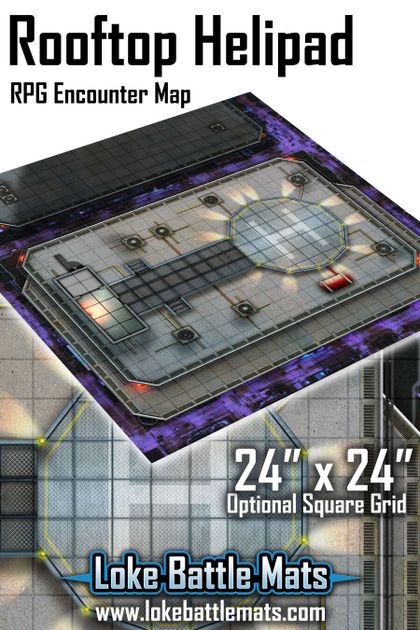 Rooftop Helipad RPG Encounter Map | RPG Item | RPGGeek