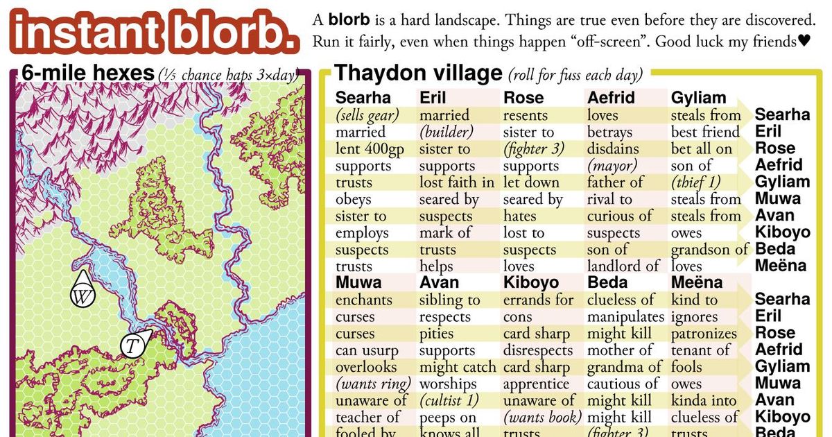 instant blorb | RPG Item | RPGGeek