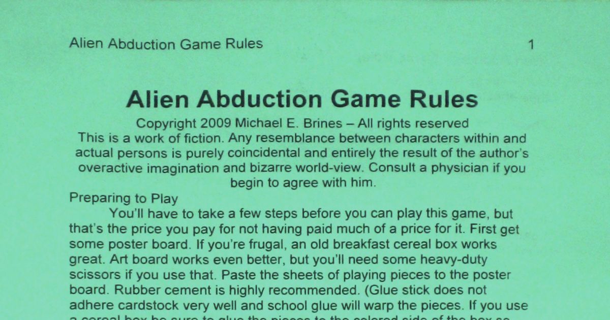 The Alien Abduction Home Game | Board Game | BoardGameGeek
