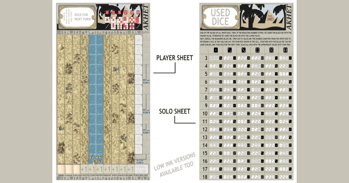 Print and Play: Akhet | Juegos Roll & Write | VideoGameGeek