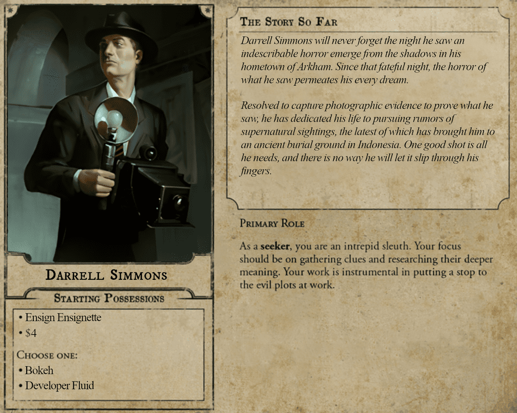 ** Investigator Pack #1 - Darrell Simmons, the Photographer (3/5 ...
