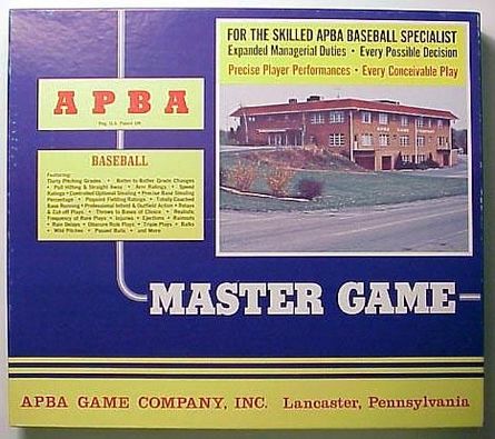 One Team Score Sheet | APBA Major League Baseball Master Game