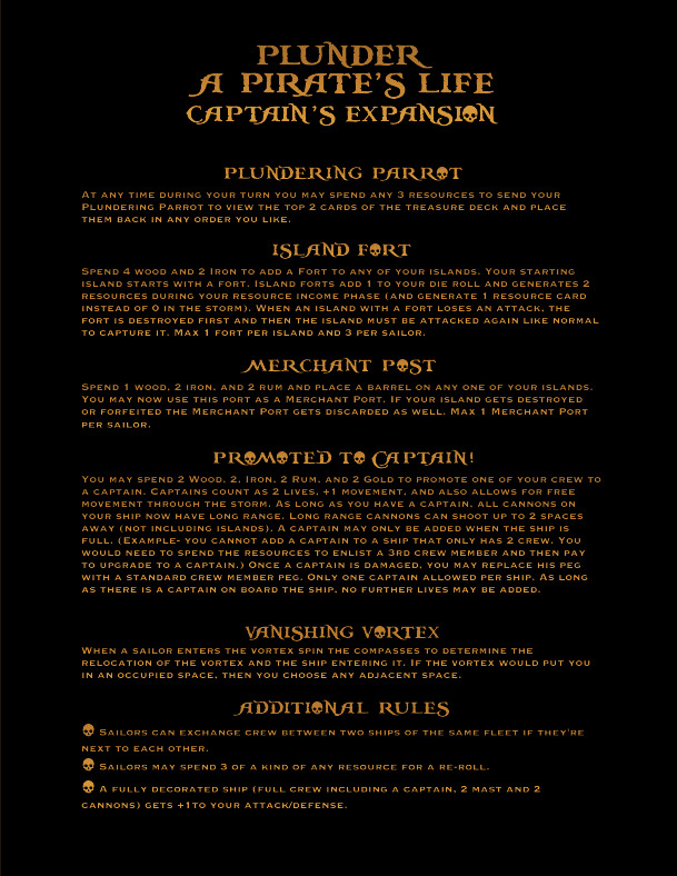 House Rules/Expansion! | Plunder: A Pirate's Life