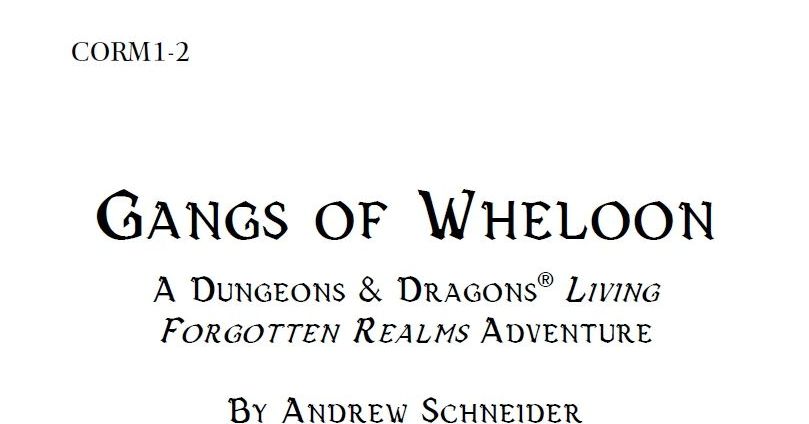 CORM1-2: Gangs of Wheloon | RPG Item | RPGGeek