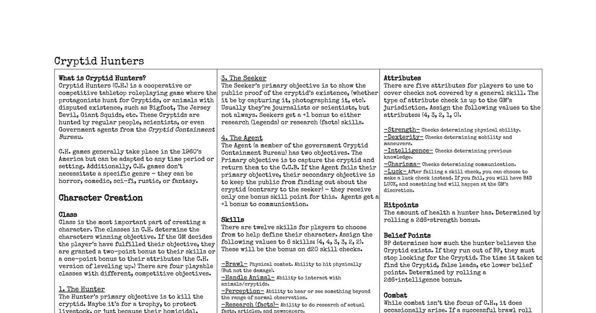 Cryptid Hunters | RPG Item | BoardGameGeek