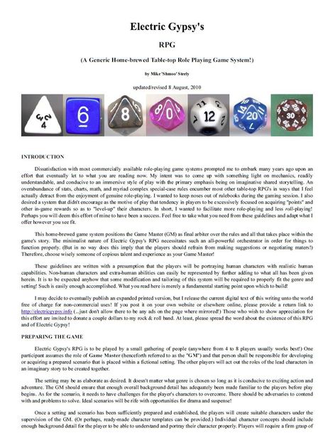 Electric Gypsy's RPG | RPG Item | RPGGeek