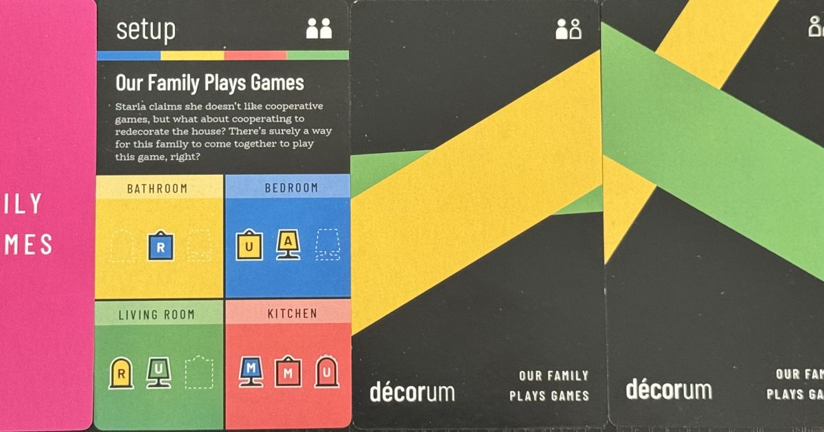 Décorum: Our Family Plays Games Scenario | Board Game | BoardGameGeek