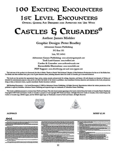 100 Exciting Encounters - 1st Level Encounters | RPG Item | RPGGeek