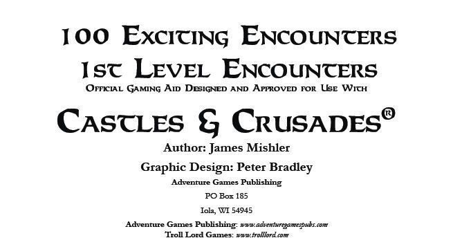 100 Exciting Encounters - 1st Level Encounters | RPG Item | RPGGeek