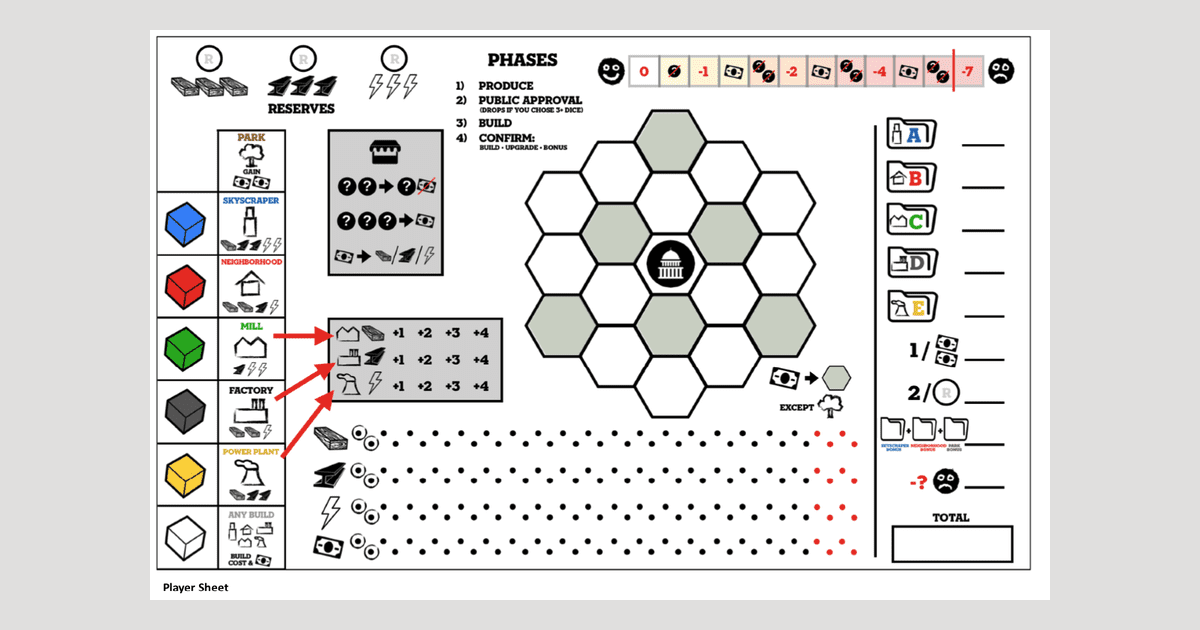 Print and Play: Graphite City | Juegos Roll & Write | BoardGameGeek