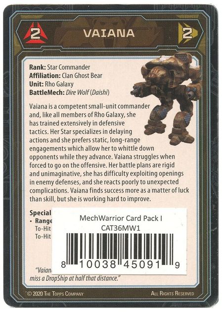 BattleTech: MechWarrior Card Pack I | Board Game | BoardGameGeek