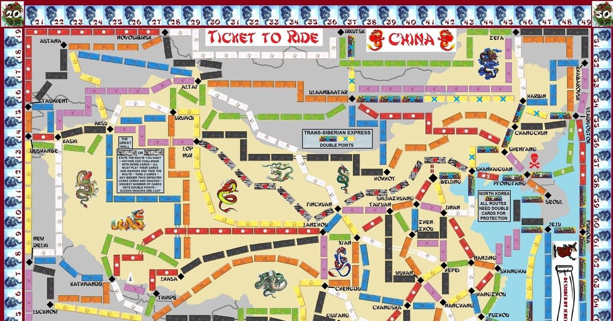 New China (fan expansion for Ticket to Ride) | Board Game | BoardGameGeek