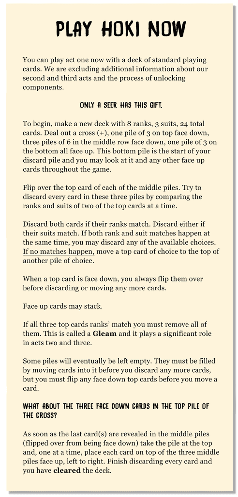 How to try the game with a regular deck of cards | Hoki: Fortune ...