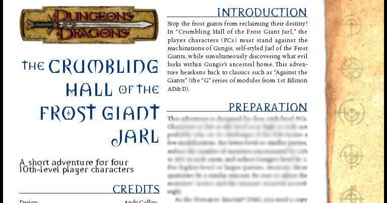 The Crumbling Hall of the Frost Giant Jarl | RPG Item | RPGGeek