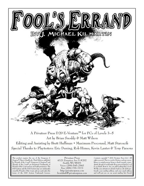 Fool's Errand | RPG Item | RPGGeek