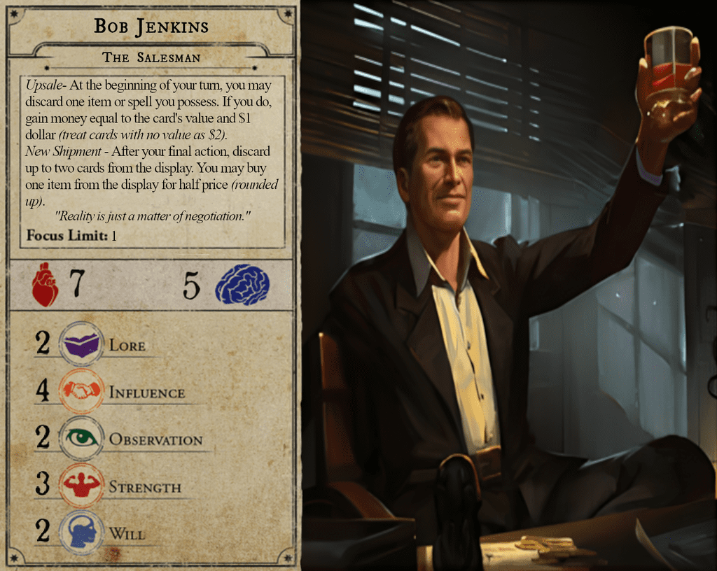 ** Investigator Pack #1 - Bob Jenkins, the Salesman (2/5) ** | Arkham ...
