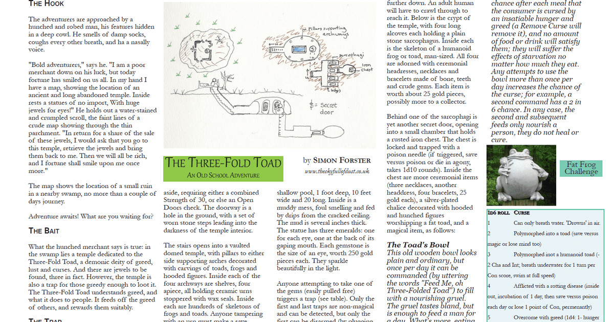 The Three-Fold Toad | RPG Item | RPGGeek