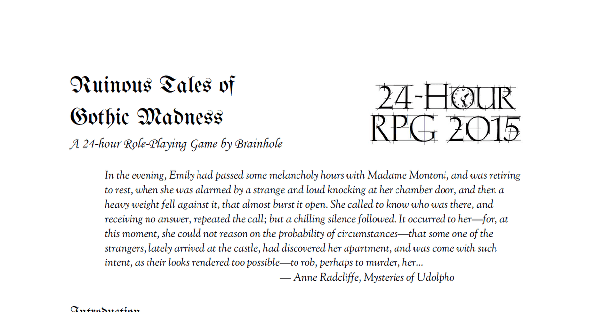Ruinous Tales of Gothic Madness | RPG Item | BoardGameGeek