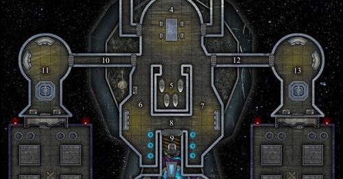 VTT Map Set 286: Starship Deckplan: Heavy Cargo Barge | RPG Item | RPGGeek