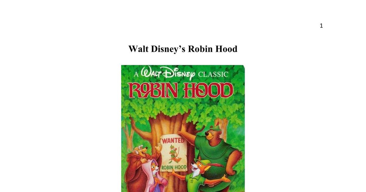 Walt Disney's Robin Hood | RPG Item | RPGGeek