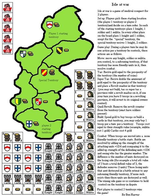 Isle at War - refreshed map & tokens - US Letter | Isle at War