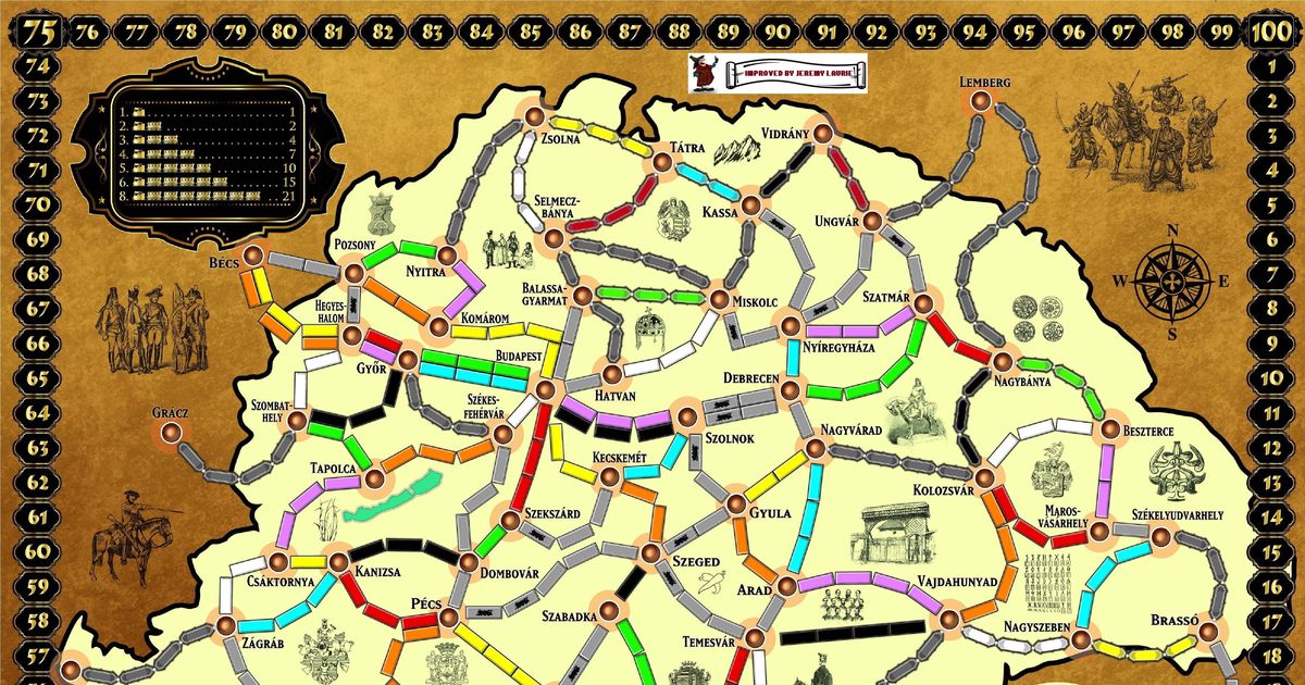 Hungary (fan expansion for Ticket to Ride) | Board Game | BoardGameGeek