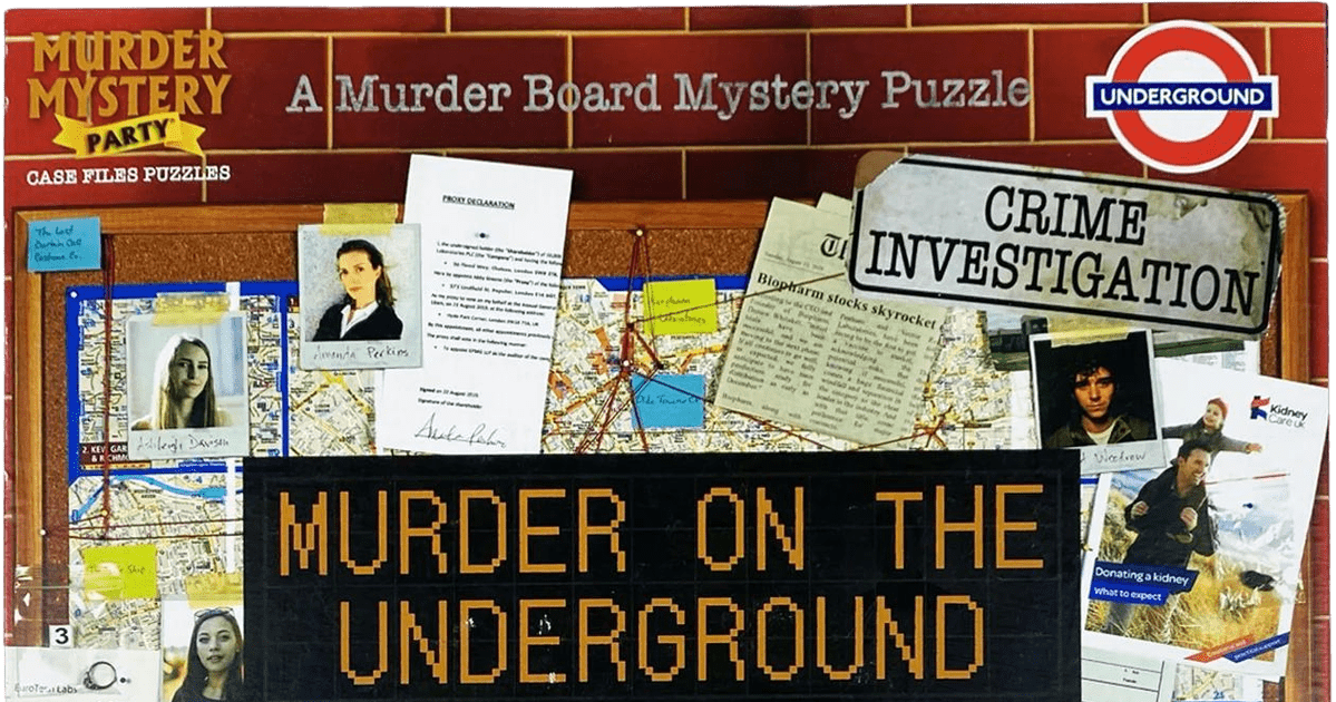 Murder Mystery Party: Murder On The Underground | Board Game ...