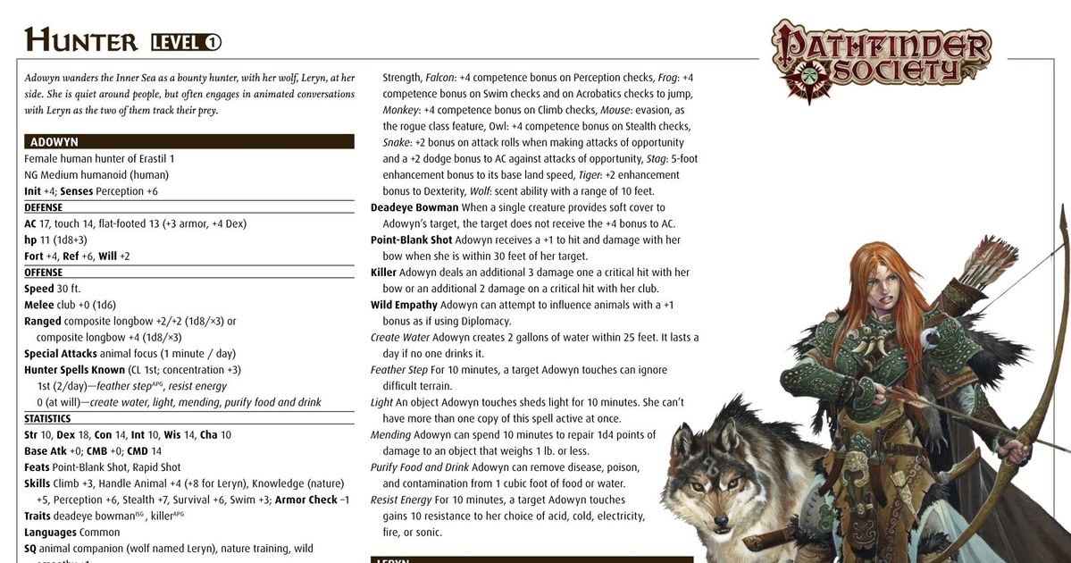 Advanced Class Guide: Hunter | RPG Item | RPGGeek
