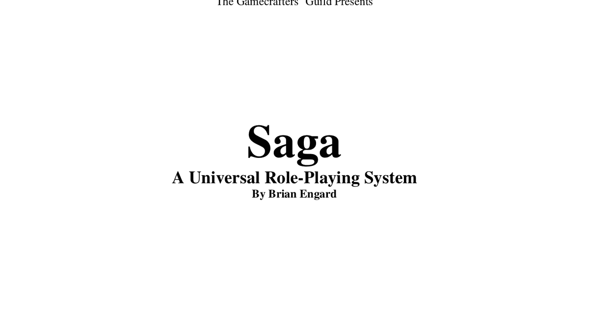 Saga: A Universal Role-Playing System | RPG Item | RPGGeek