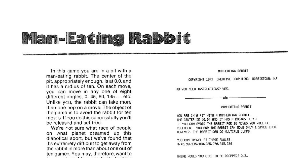 Man-Eating Rabbit | Video Game | VideoGameGeek