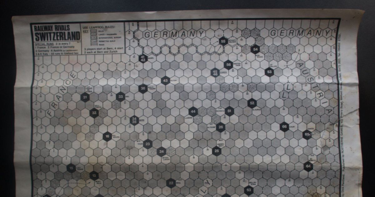 Railway Rivals Map SZ: Switzerland | Board Game | BoardGameGeek