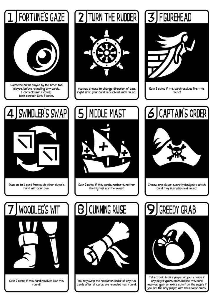 [WIP] Three Buccaneers - 2025 9-Card PnP Design Contest - Contest Ready