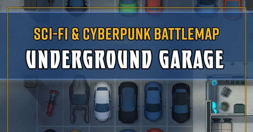 Sci-Fi & Cyberpunk Battlemap: Underground Garage | RPG Item | RPGGeek