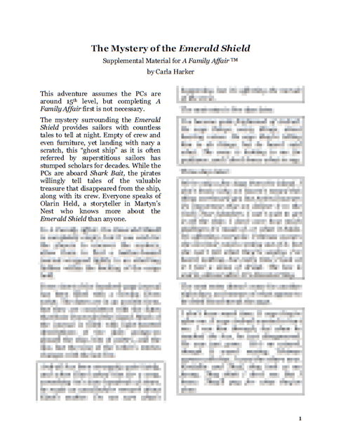 A Family Affair: The Mystery of the Emerald Shield | RPG Item | RPGGeek